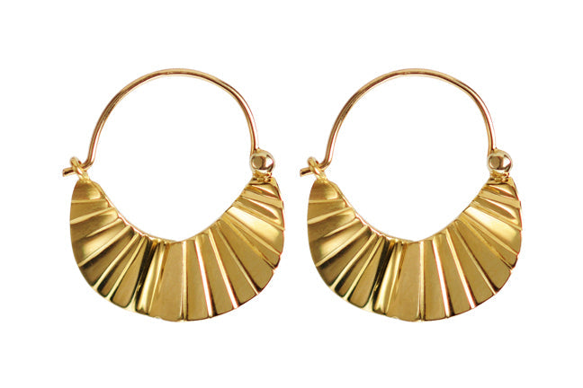 Recycled 14K Gold Handmade Fan Hoops – Loren Celedonia Jewelry